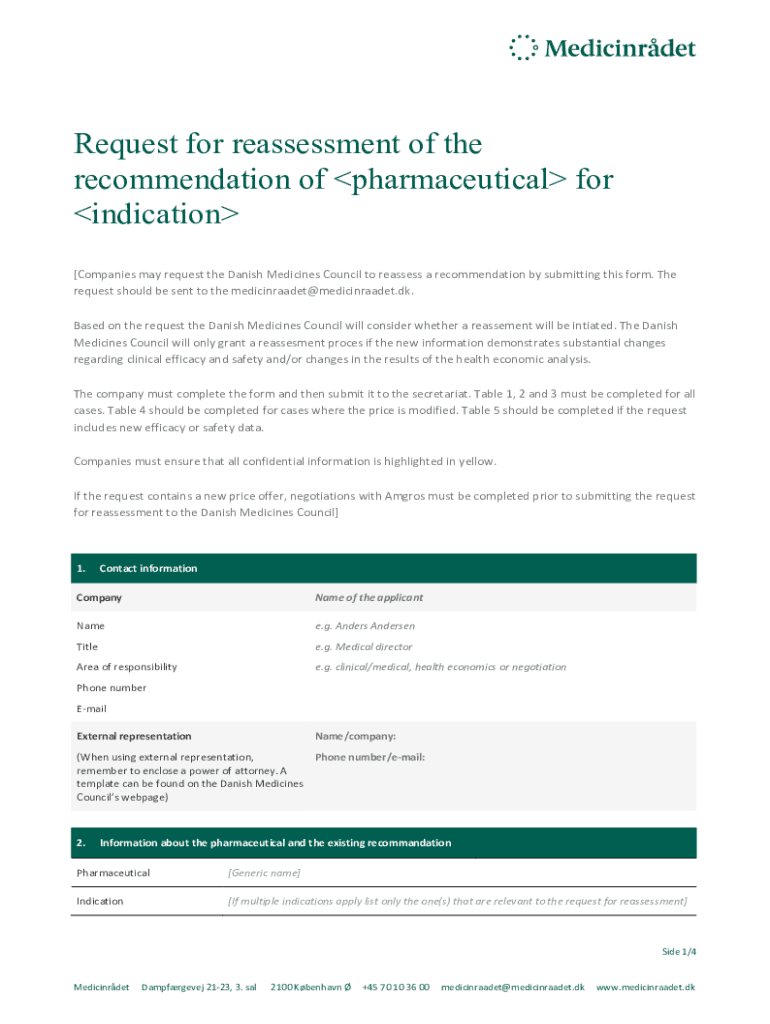 Fillable Online Form for request of reassessment of a ...