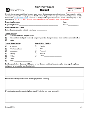 Fillable Online space modification request form instructions & process ...