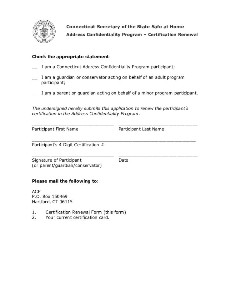 Fillable Online ACP Certification Renewal Form Fax Email Print - pdfFiller