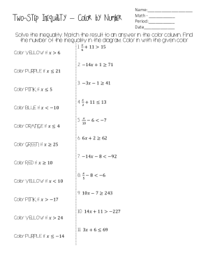 Fillable Online Solving Two Step Inequalities Worksheet Answer Key Fax ...