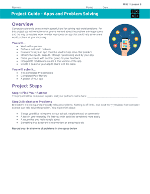 Fillable Online 1A G.Wems Unit 1 project.docx - Unit 1 Lesson 9 Name s Fax Email Print - pdfFiller