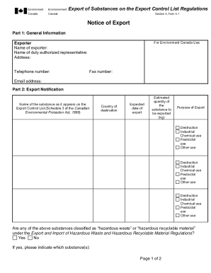 Fillable Online Notice of Export Fax Email Print - pdfFiller
