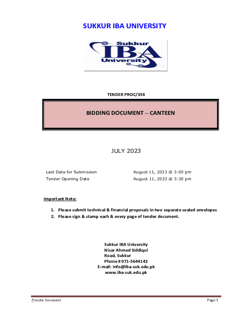 Fillable Online bidding documentcanteen Fax Email Print - pdfFiller