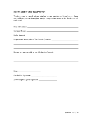 Fillable Online Credit Card Missing Receipt Form.pdf Fax Email Print ...