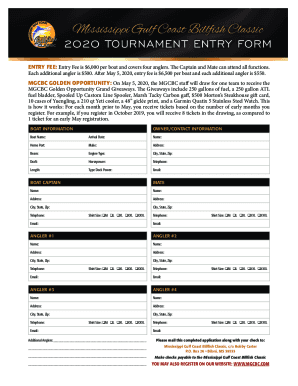 Fillable Online 2022 TOURNAMENT ENTRY FORM Fax Email Print - pdfFiller