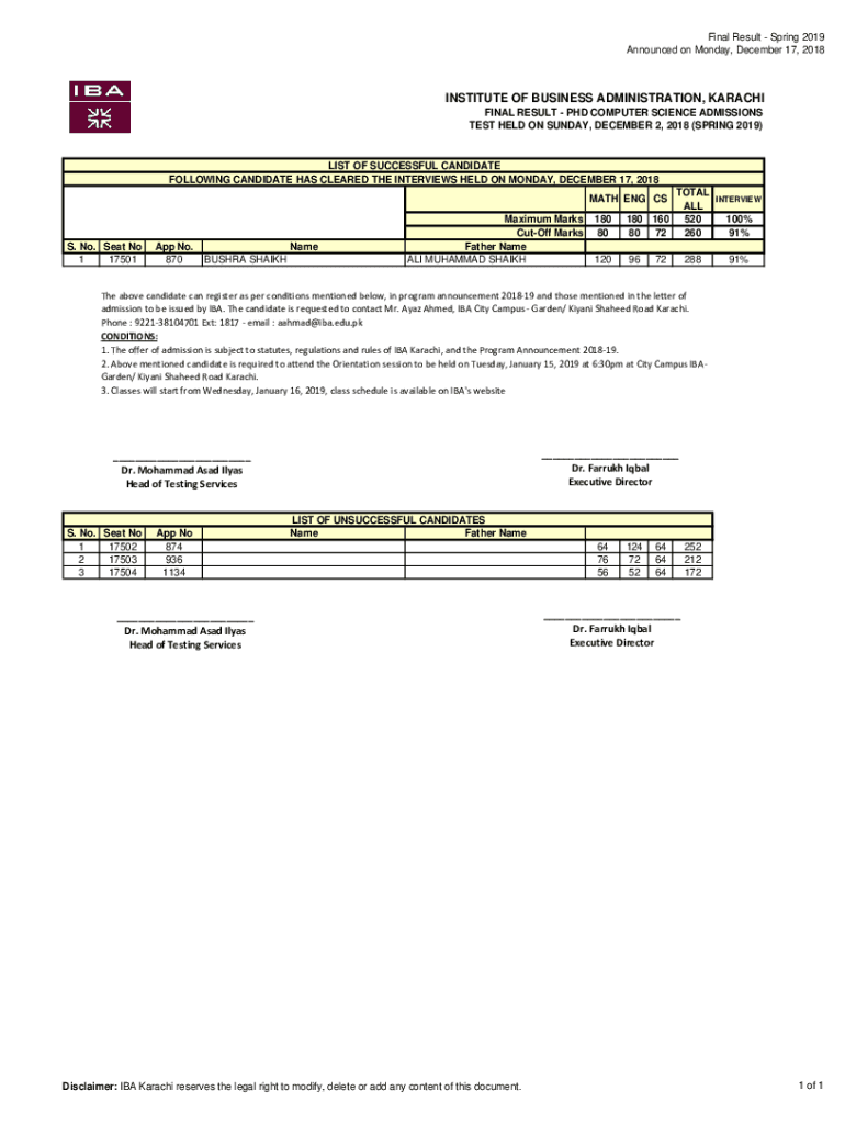 Fillable Online IBA Karachi - Institute of Business Administration Fax ...