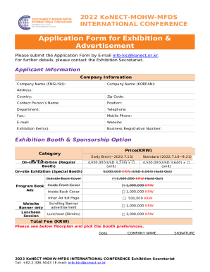 66th GENERAL CONFERENCE EXHIBITION REQUEST ... Doc Template | pdfFiller