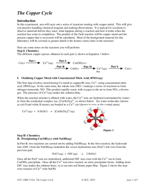 Fillable Online web gccaz CHEM 231 Experiment 3 A Cycle of Copper ...