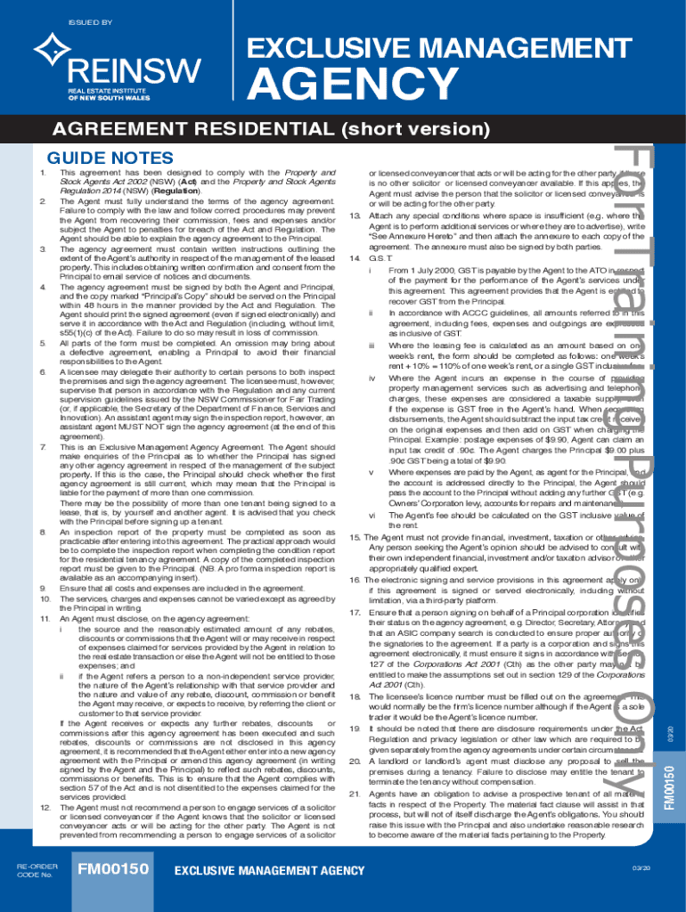 Fillable Online Reinsw commercial lease agreement Fax Email Print ...