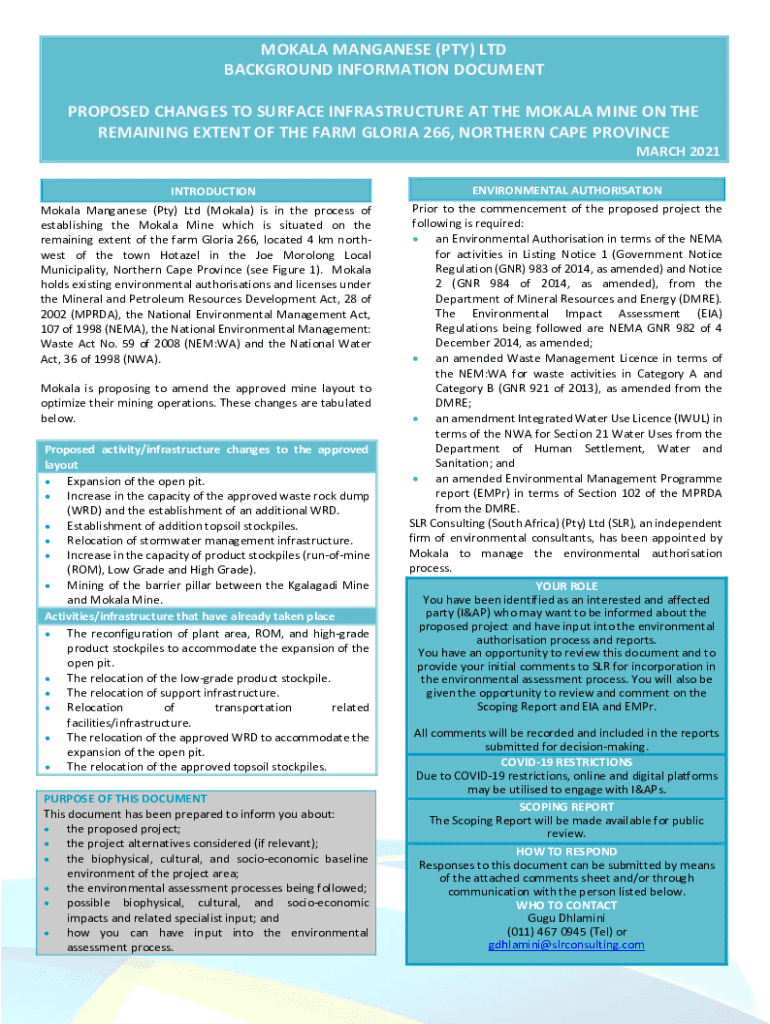 Fillable Online New Mokala manganese mine heading for steady state ...