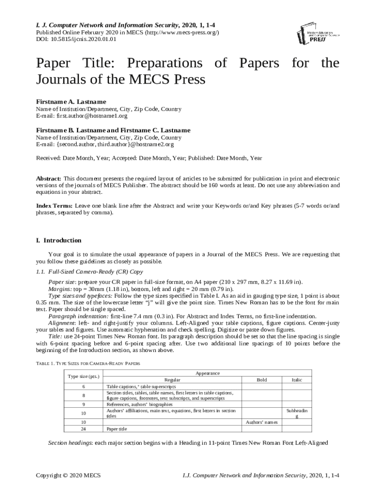 Writing a Technical Paper or Brief Doc Template | pdfFiller