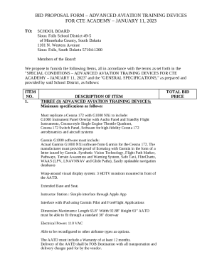 Pending Bids and Request for Proposals Doc Template | pdfFiller