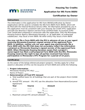 About 8609, Low-Income Housing Credit Allocation ... Doc Template ...