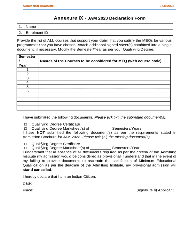Download Declaration Doc Template | pdfFiller