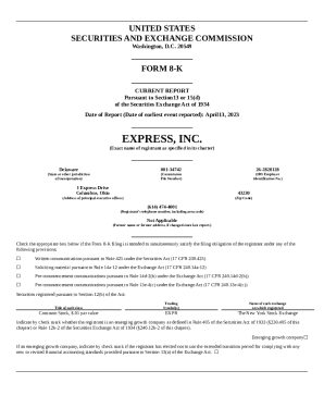 01), Express, Inc Doc Template | pdfFiller