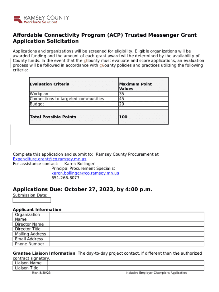 ACP Outreach Grant Notice of Funding Opportunity (NOFO) Doc Template | pdfFiller