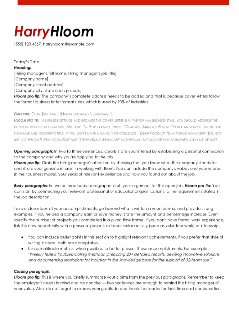 How to Write an Email to a Hiring Manager (With Example) Doc Template ...