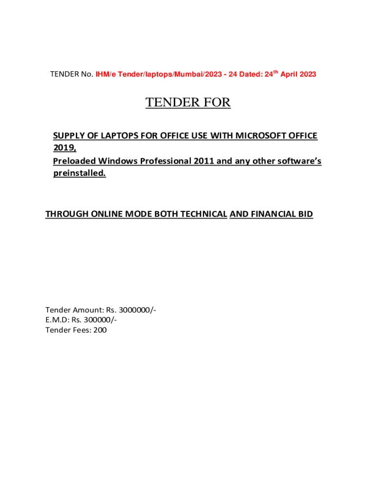 Fillable Online Search Office Suite Software Tenders - Microsoft Office ...