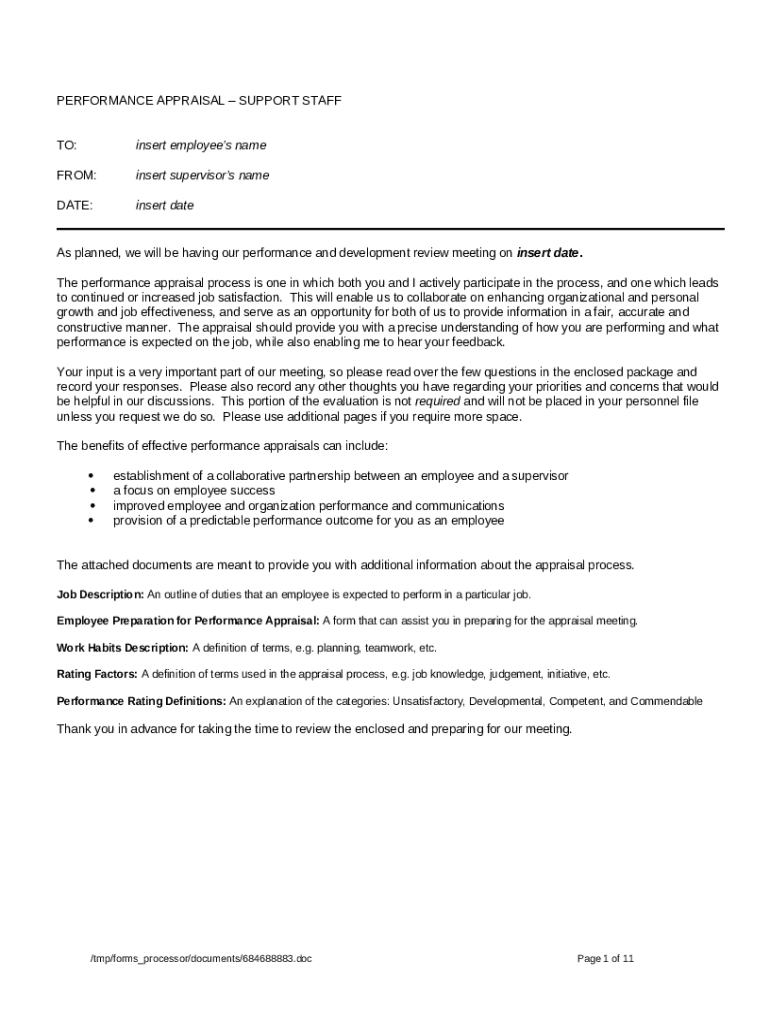 Perance Appraisals - Office of Human Resources Doc Template | pdfFiller