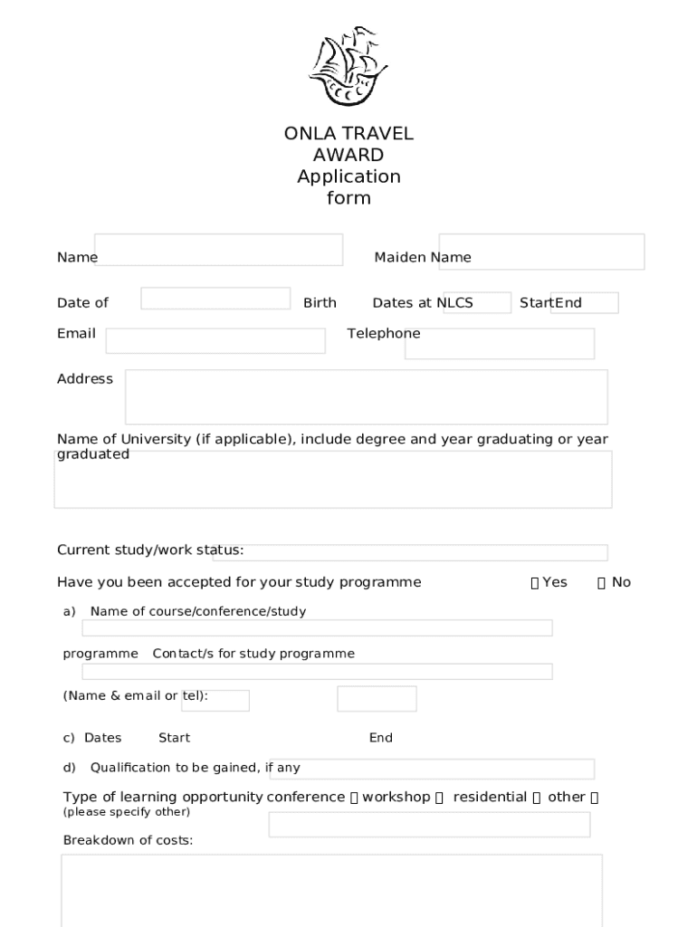 Academic Award Application Doc Template | pdfFiller