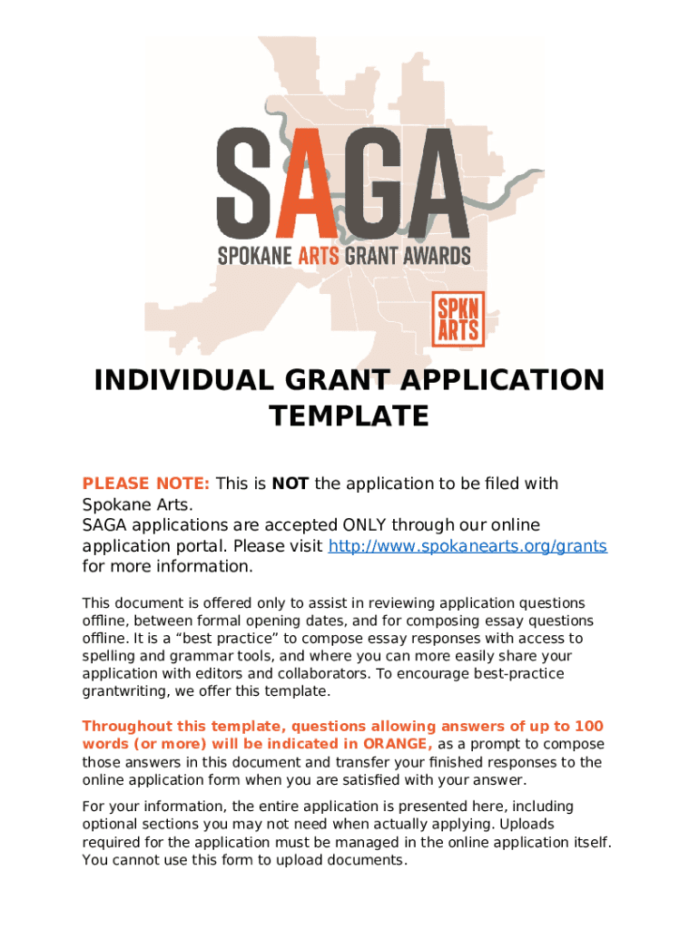 individual grant application template Doc Template | pdfFiller
