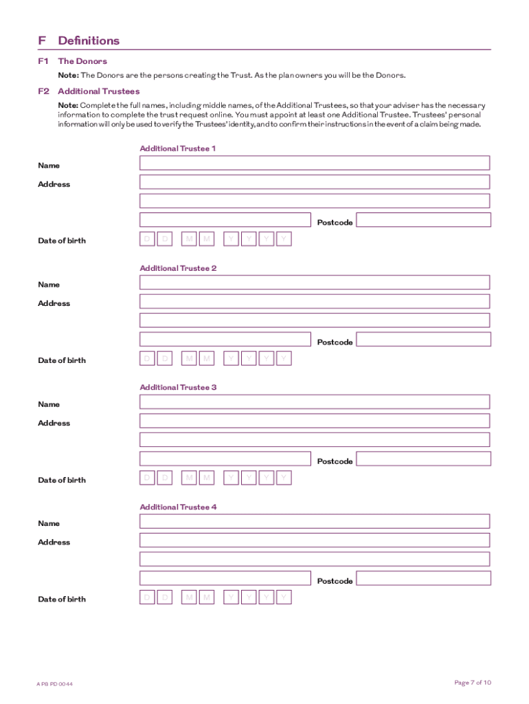 Fillable Online Survivor's Discretionary Trust Deed Fax Email Print - pdfFiller