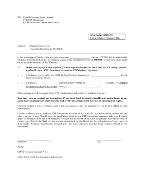 Fillable Online Warrant Conversion - Asia-Pacific Strategic W230130 Fax ...