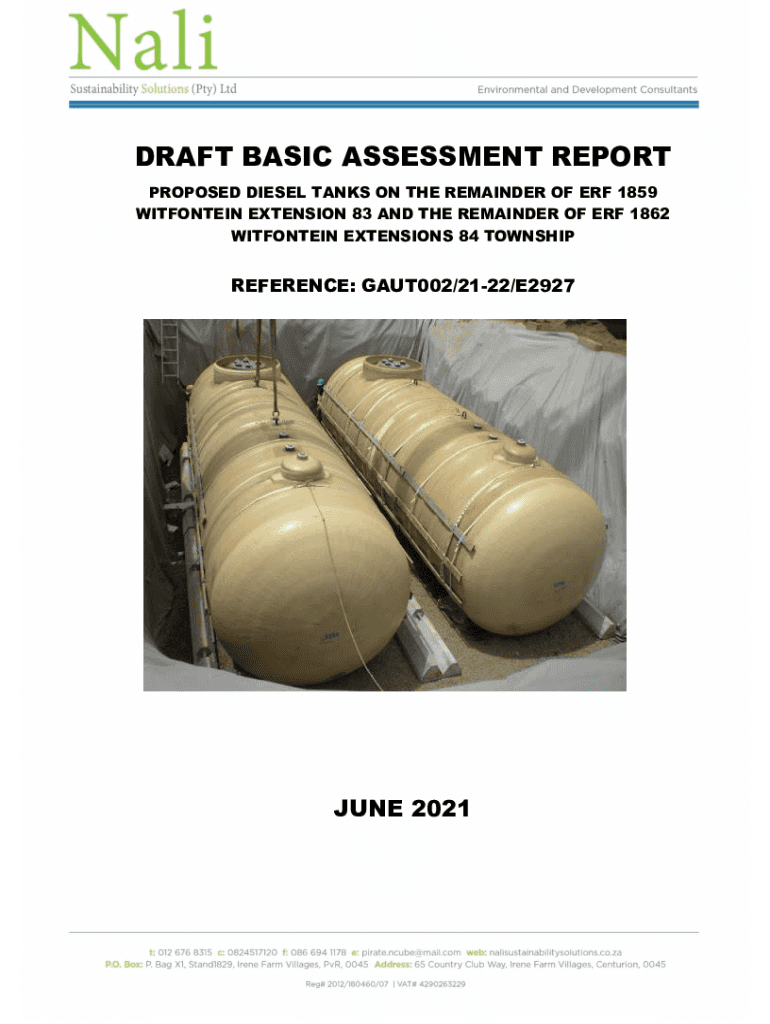Fillable Online nalisustainabilitysolutions co Basic Assessment Report ...