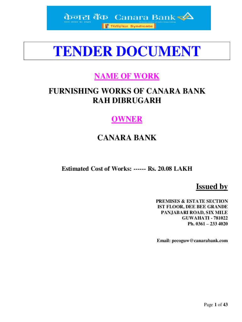 Fillable Online Tender Covering Letter FURNISHING CPH Fax Email Print ...