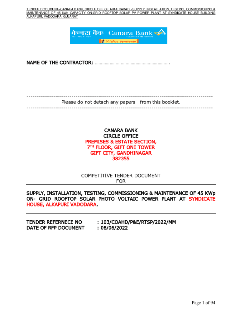 Fillable Online Canara Bank : REQUEST FOR PROPOSAL FOR SUPPLY ... Fax ...