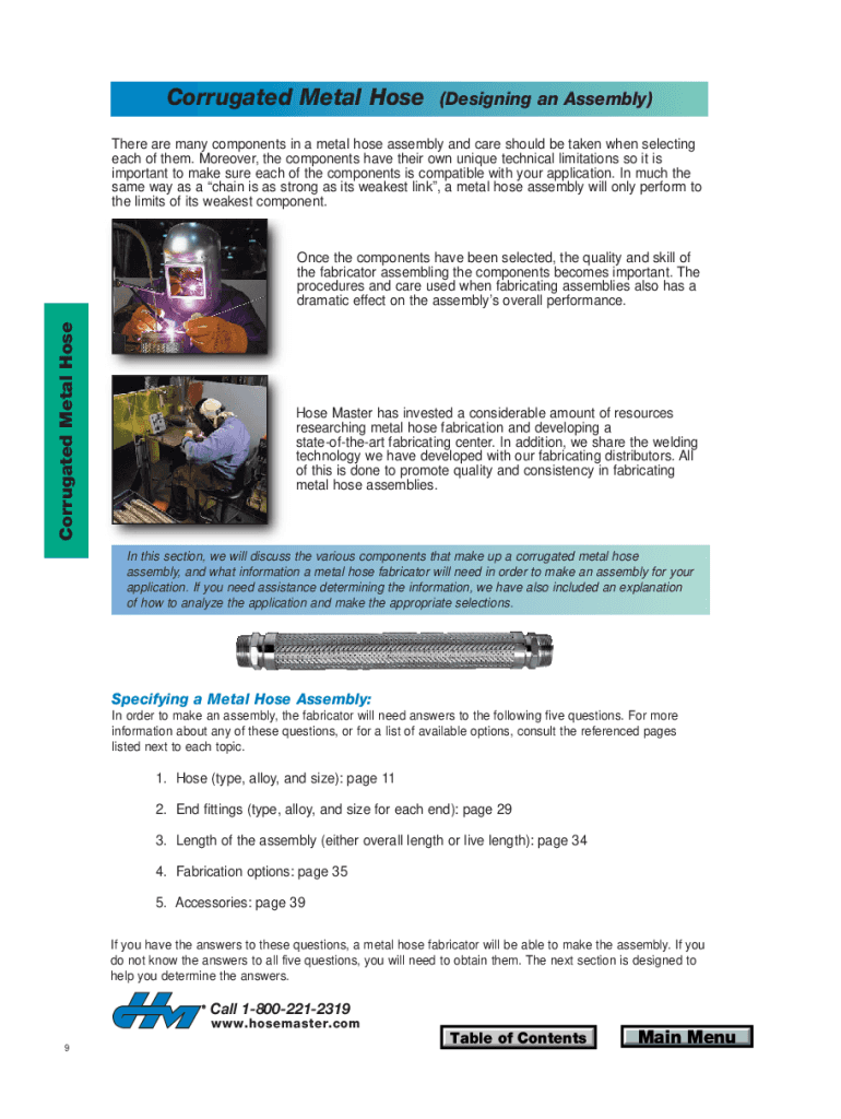 Fillable Online For the Fabrication of Corrugated Metal Hose Assemblies Fax Email Print - pdfFiller