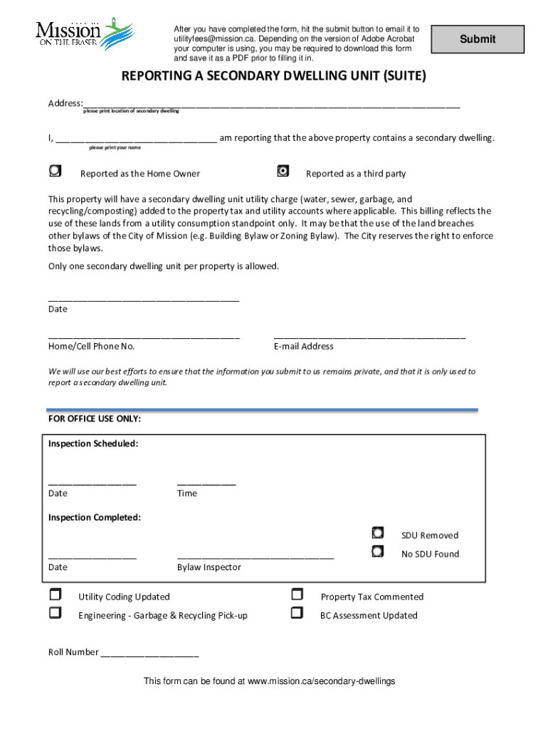 Fillable Online SDU-Exemption-Renewal-Fillable-Form.pdf - City of ...