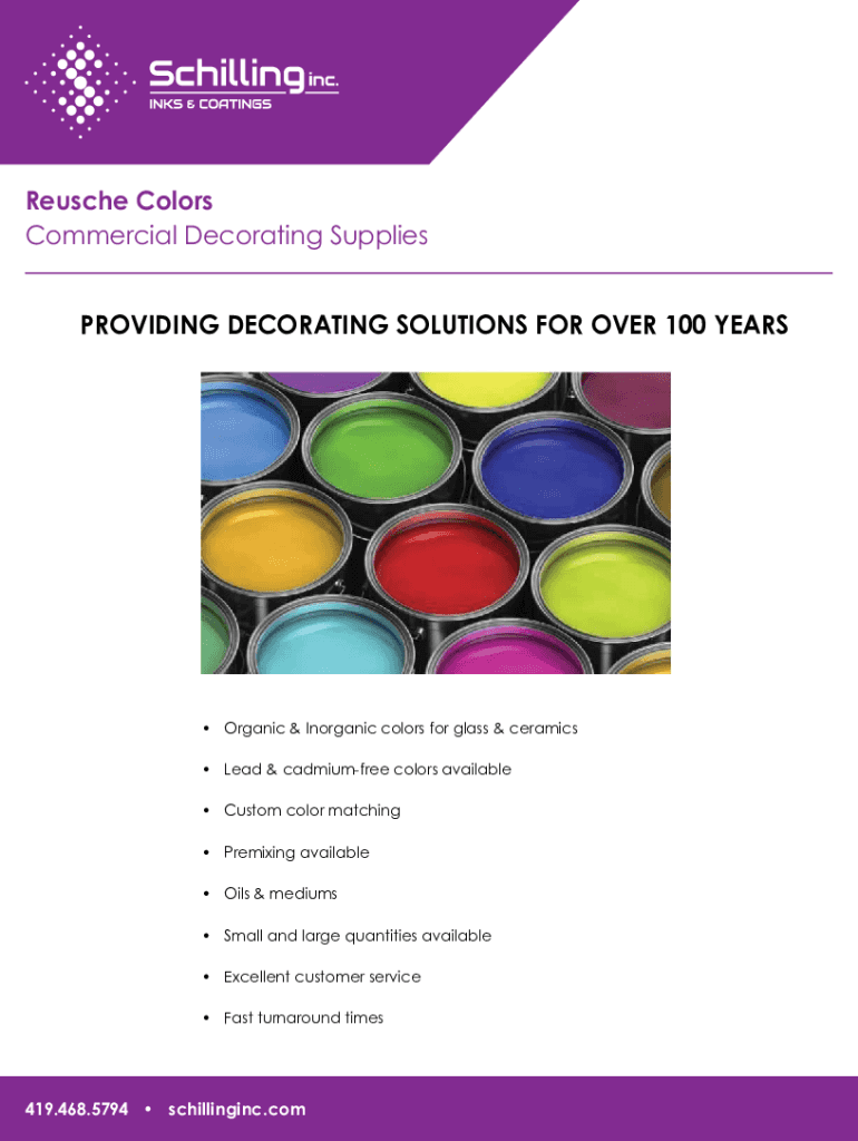 Fillable Online d163axztg8am2h cloudfront Reusche Colors Lead and ...