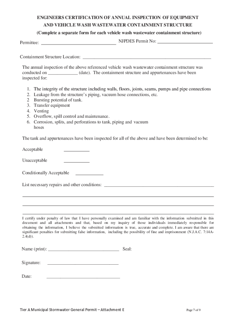 Fillable Online Stormwater Discharge General Permit Authorization ...