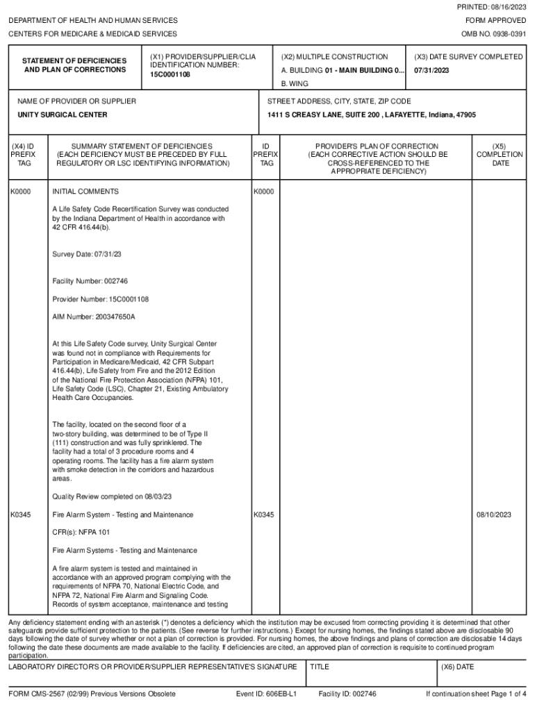 Fillable Online 1411 S CREASY LANE, SUITE 200 , LAFAYETTE, Indiana ...