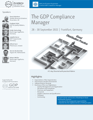Fillable Online The GDP Compliance Manager Fax Email Print - pdfFiller