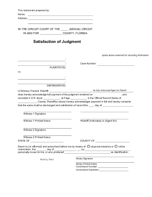 Fillable Online GF-129: Satisfaction of Judgment Fax Email Print - pdfFiller
