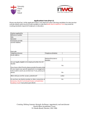 Fillable Online NWA Application Form - UCFS Fax Email Print - pdfFiller