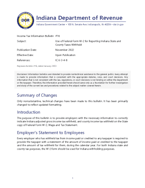 Fillable Online Use of Federal Form W-2 for Reporting Indiana State and ...