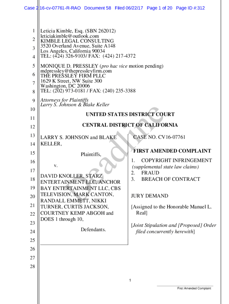 Fillable Online Esplanade Productions, Inc. -v.- The Walt Disney ...