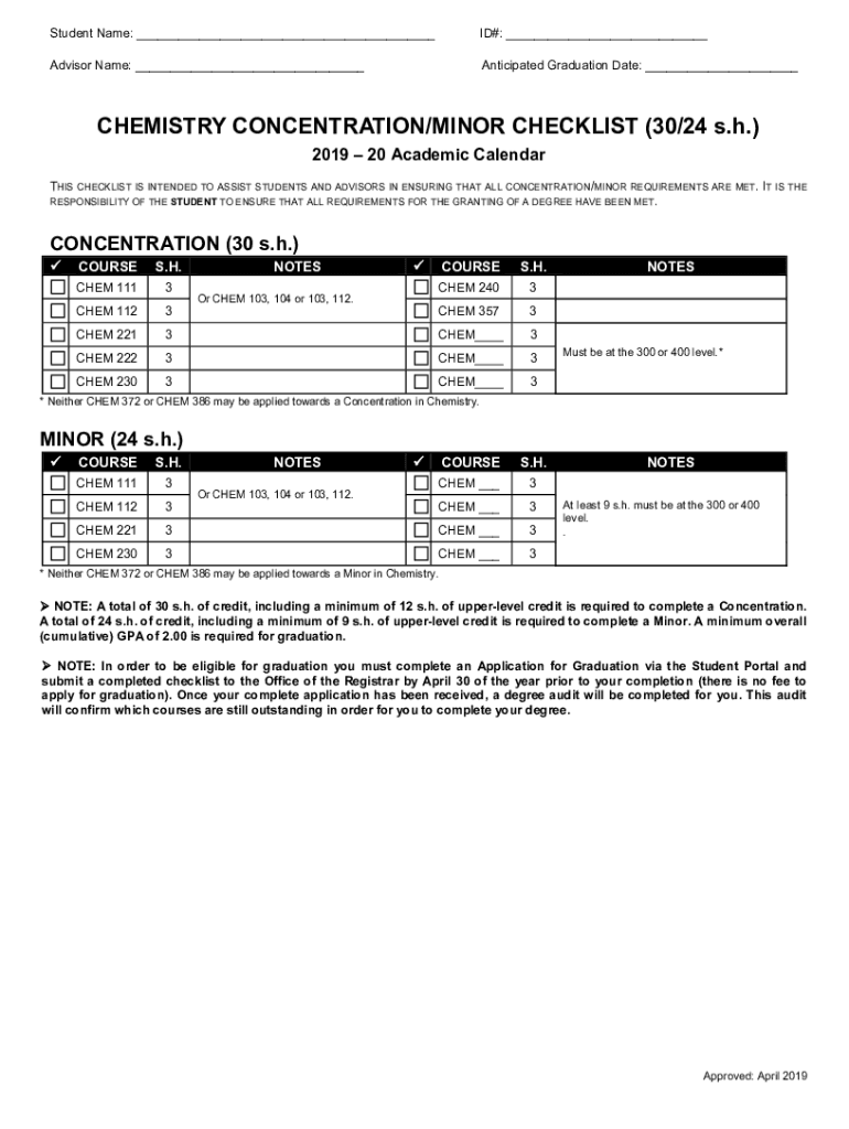 Fillable Online GENERAL PROGRAM CHECKLIST (122 s.h.) Fax Email Print ...