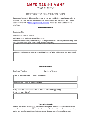 Fillable Online PUPPY & KITTEN PRE-APPROVAL FORM Fax Email Print ...