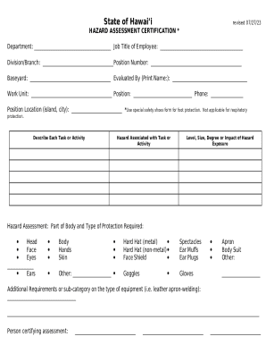 PPE Assessment - Blank Doc Template | pdfFiller