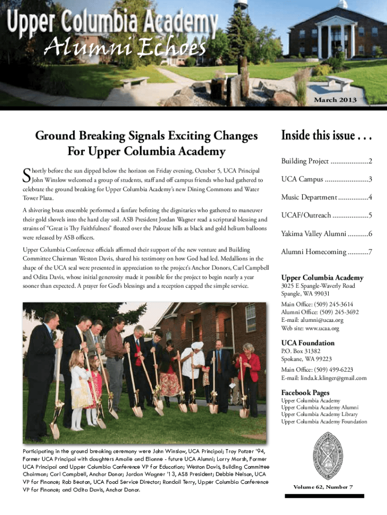 Fillable Online UCA Welcomes Alumni and Friends Home Fax Email Print ...