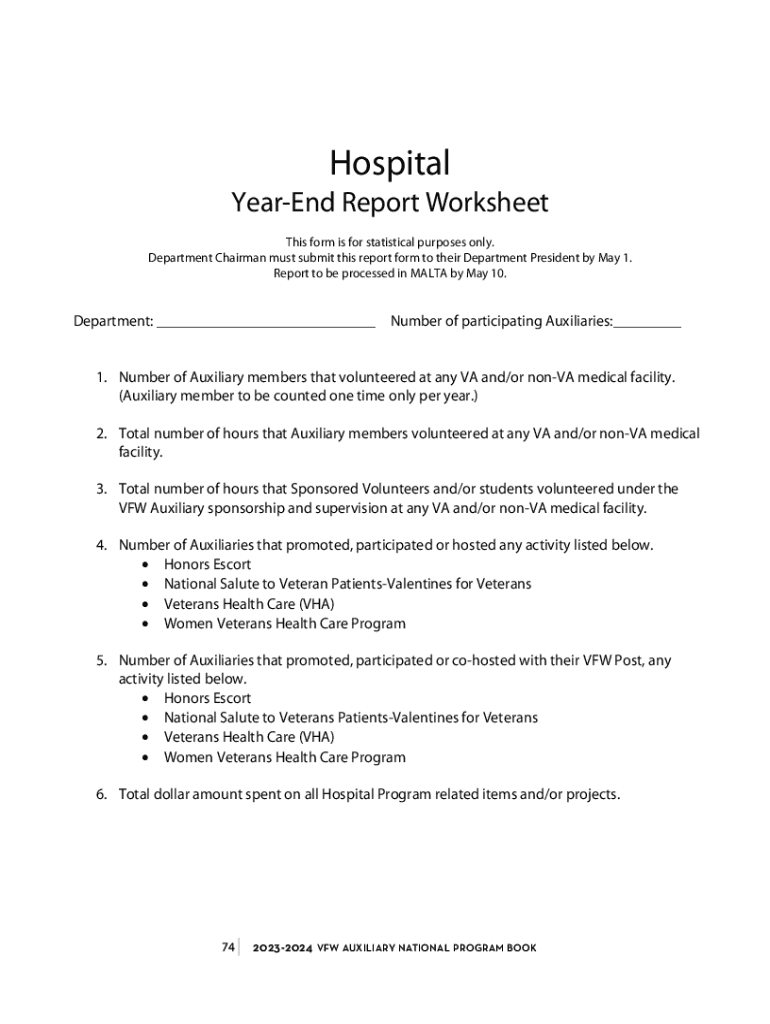 Fillable Online Of The Year Forms - VFW AUXILILARY DEPARTMENT OF ...