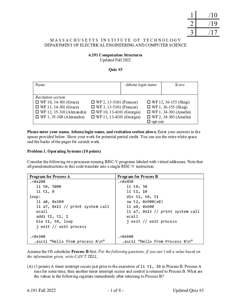 Fillable Online ExamsComputation Structures - MIT OpenCourseWare Fax ...