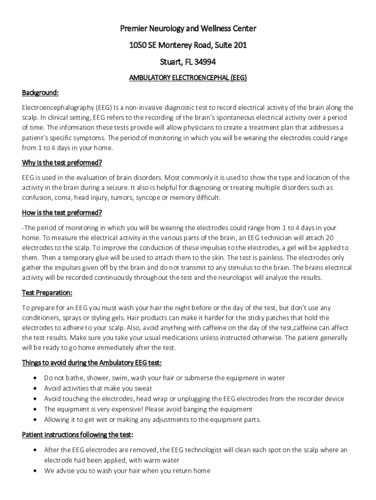 Fillable Online ambulatory electroencephal (eeg) Fax Email Print ...