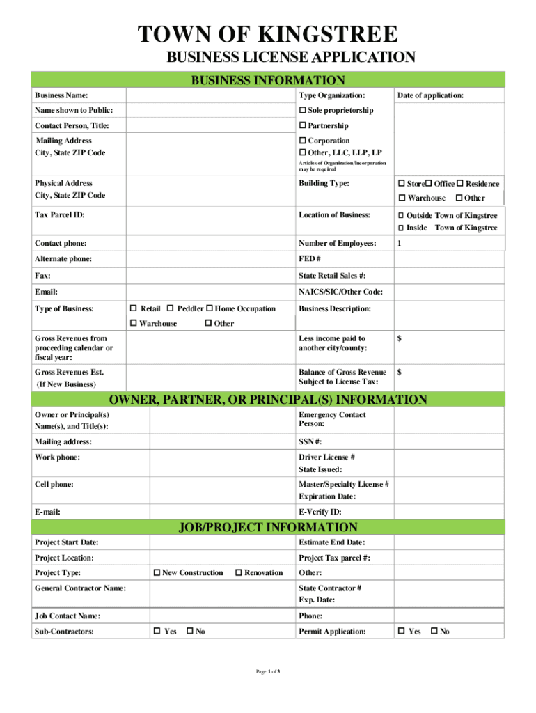 Fillable Online Business Licenses and Permits in Williamsburg County ...