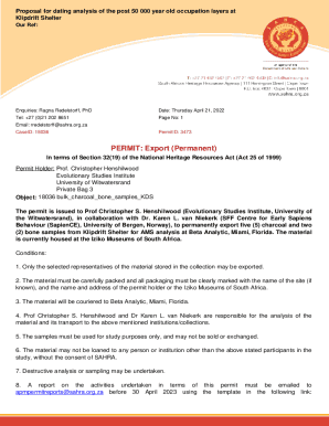 Fillable Online PERMIT: Export (Permanent) - SAHRIS Fax Email Print ...