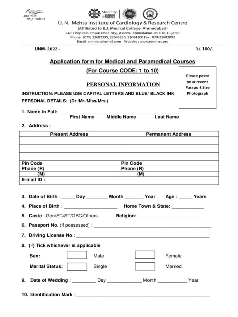 Fillable Online APPLICATION PACKET PARAMEDIC TRAINING PROGRAM Fax Email ...